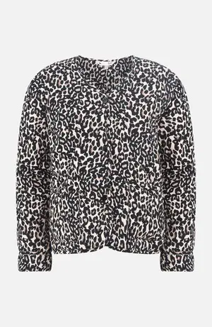 YUMI Leopard Print Boxy Jacket