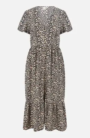 YUMI Pleated Button Through Midi Dress