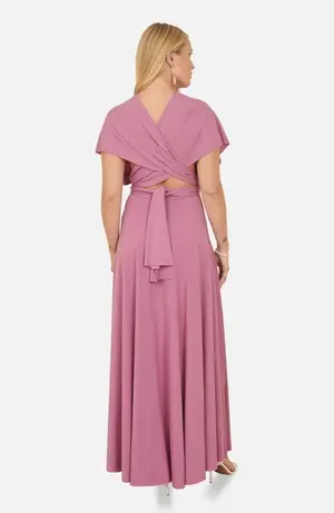 YUMI Jersey Stretch Multiway Maxi Dress - Pink