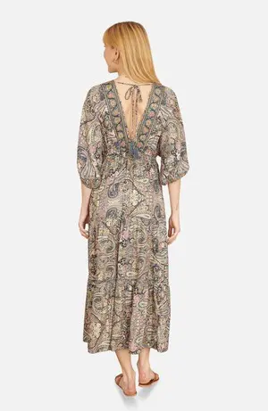 YUMI Paisley Print Midi Dress