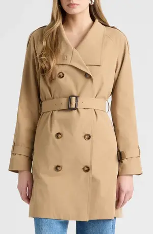 NVLT Belted Double Breasted Trench Coat - British Tan