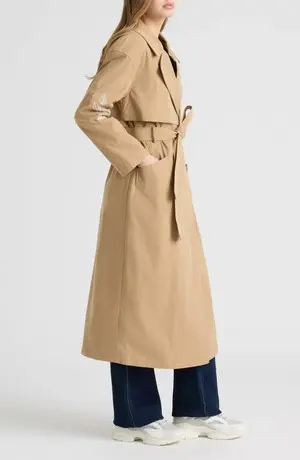 NVLT Embroidered Belted Trench Coat