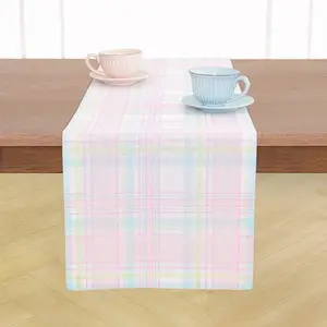 SOLINO HOME Linen Table Runner - Palm Beach Plaid