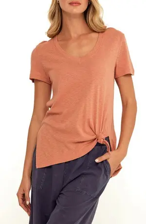 THREADS 4 THOUGHT Textured Slubbed T-shirt - Peach