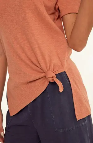 THREADS 4 THOUGHT Textured Slubbed T-shirt - Peach