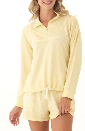 THREADS 4 THOUGHT Nyloa Terry Quarter Zip Top Lemonade