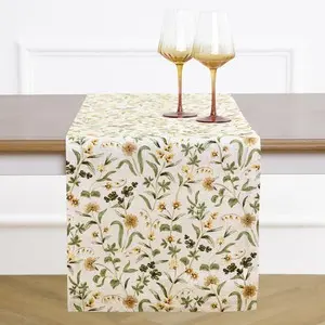 SOLINO HOME Linen Table Runnerfall Botanical - Multicolor