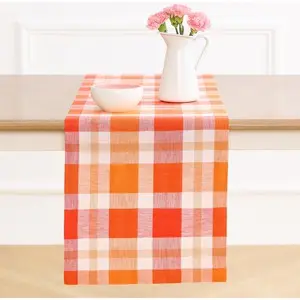 SOLINO HOME Linen Table Runnerfall Buffalo Check