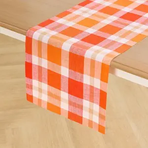 SOLINO HOME Linen Table Runnerfall Buffalo Check