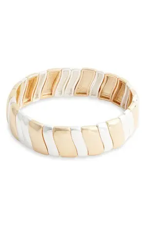Nordstrom Wavy Link Stretch Bracelet - Goldilver