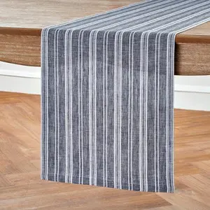 SOLINO HOME Linen Table Runnerchelsea Stripe - Navy And White
