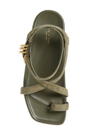 Rag & Bone Rue Ankle Strap Sandal - Olive Suede