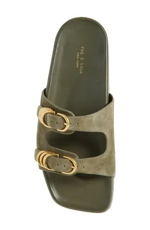 Rag & Bone Rue Slide Sandal - Olive Suede