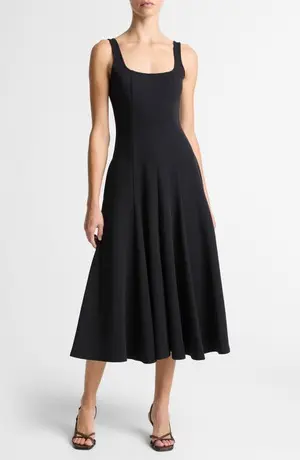 Women's Fit and Flare Midi Dresses