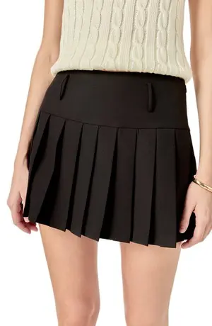 English Factory Belted Pleated Skort