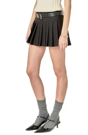 English Factory Belted Pleated Skort