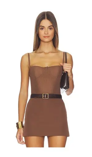 Good American Mesh Bustier Bodysuit Top