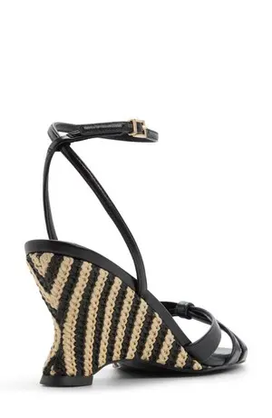 Aldo Ermanna Ankle Strap Wedge Sandal - Black