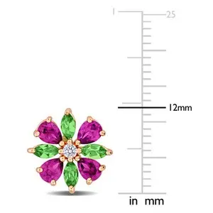 JULIANNA B. Gemstone Flower Stud Earrings