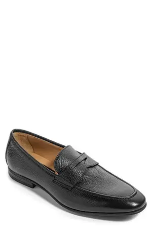 To Boot New York Pebbled Leather Penny Loafer - Black