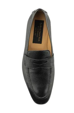 To Boot New York Pebbled Leather Penny Loafer - Black