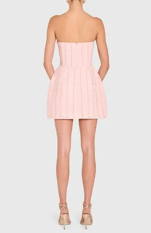 Amanda Uprichard Metallic Plaid Cocktail Romper - Mch
