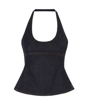 Jacquemus Lavoir Denim Halterneck Top