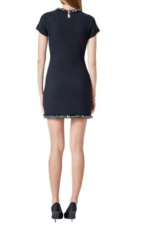 Endless Rose Jewel Trim Knit Mini Dress