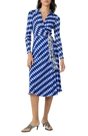 Diane Von Furstenberg Phoenix Reversible Long Sleeve Midi Shirtdress