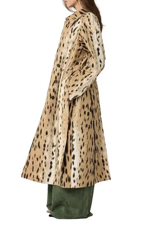 Diane Von Furstenberg Kamirah Animal Print Trench Coat - Leopard Fa