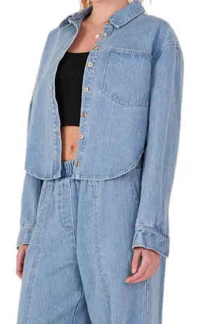 English Factory Cropped Button-up Shirt