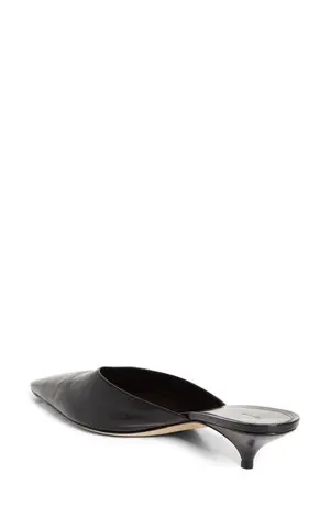 THE ROW Liisa Pointed Toe Kitten Heel Mule - Black