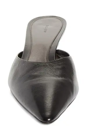 THE ROW Liisa Pointed Toe Kitten Heel Mule - Black