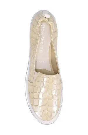 Ron White Nellaya Avara Croc Embossed Slip-on Sneakers