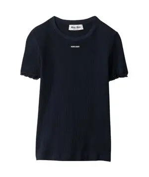 Miu Miu Garment-dyed Cotton Top