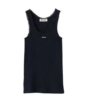 Miu Miu Garment-dyed Cotton Tank Top