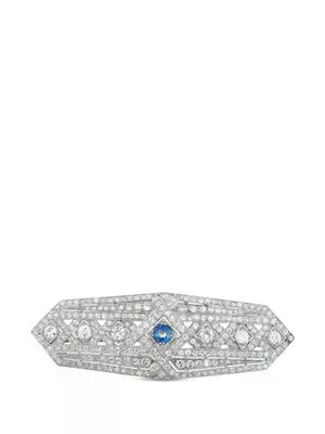 LB EXCLUSIVE Diamond And Sapphire Brooch - Silver