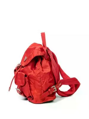 Prada Triangle-logo Backpack - Red