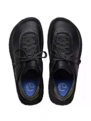 BIRKENSTOCK Stroedt Leather Lace-up Sneakers With Perforated Details - Black