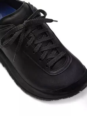 BIRKENSTOCK Stroedt Leather Lace-up Sneakers With Perforated Details - Black