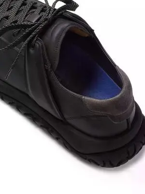BIRKENSTOCK Stroedt Leather Lace-up Sneakers With Perforated Details - Black