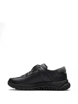 BIRKENSTOCK Stroedt Leather Lace-up Sneakers With Perforated Details - Black