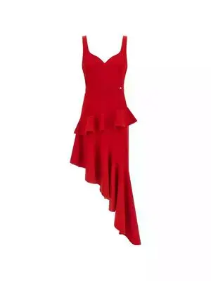 CATALINA Asymmetric Ruffled Midi Dress