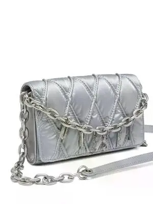DIESEL® Quilted Chain-strap Mini Bag - Silver