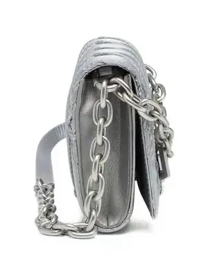 DIESEL® Quilted Chain-strap Mini Bag - Silver
