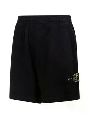 Stone Island Badge Shorts - Black