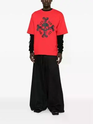 LỰU ĐẠN Skull-print T-shirt