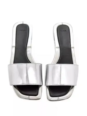 Vince Valeria Square-toe Sandals - Silver