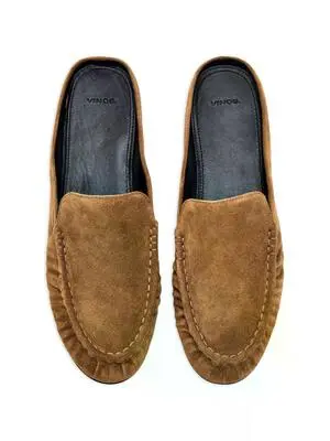 Vince Suede Moccasin Toe Mules - Brown