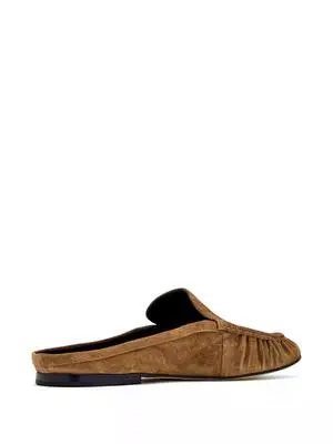 Vince Suede Moccasin Toe Mules - Brown